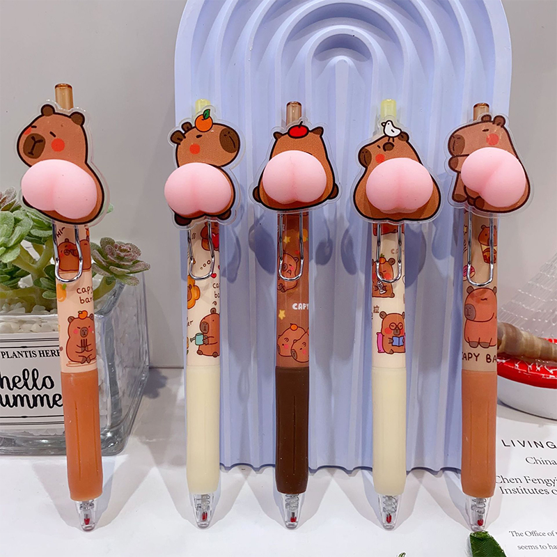 Kawaii Capybara Cartoon Butt Gel Pens 0.5mm Cute Funny Ballpoint Pen ...