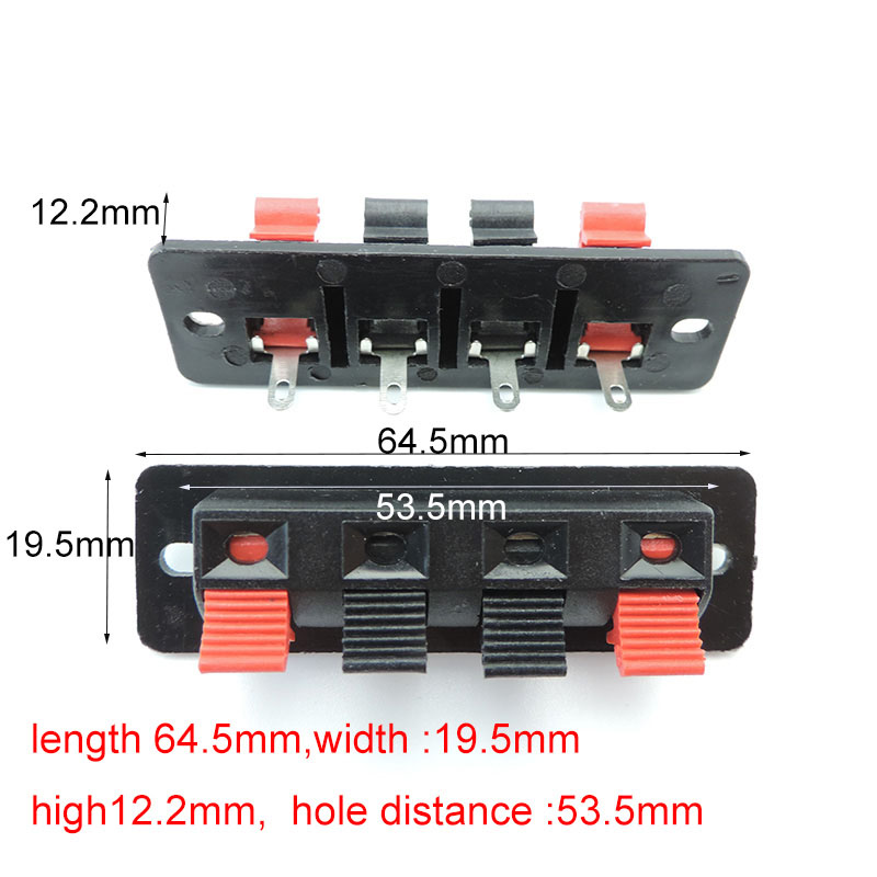 2pcs Connector Terminal 2P 4P Positions Push In Jack Spring Load Audio ...