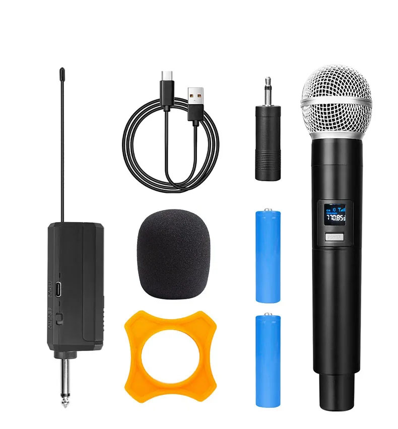 Wireless Microphone UHF Dual Handheld Microphone Portable Microphone ...