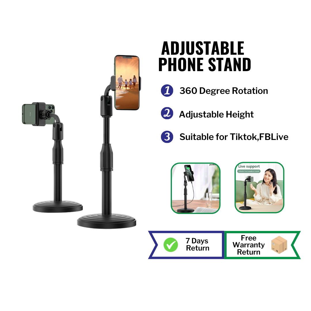 Desktop Phone Stand Holder Mini Table Kaki Fon Klip Meja Live Streaming ...