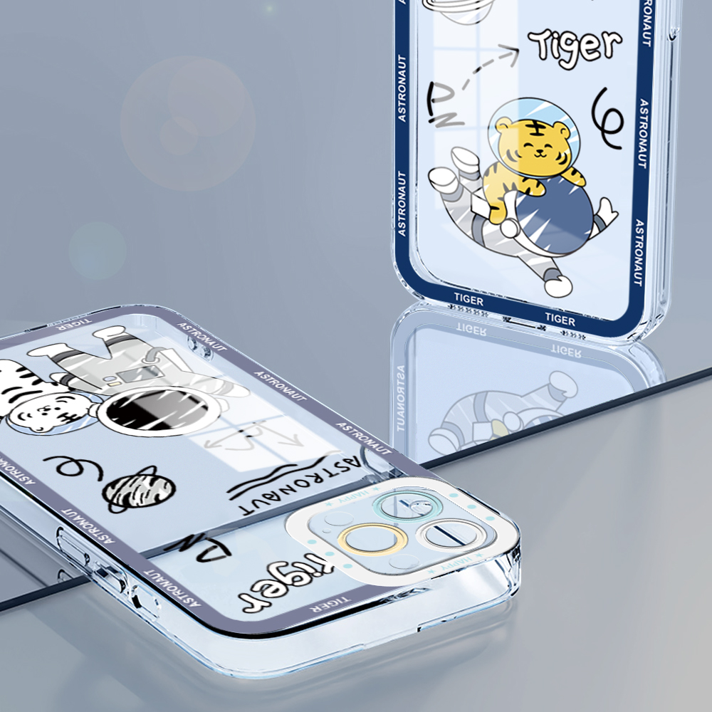 AMORVOR for iPhone 16 Pro Max 16 Plus Back Cover Cartoon Astronaut ...