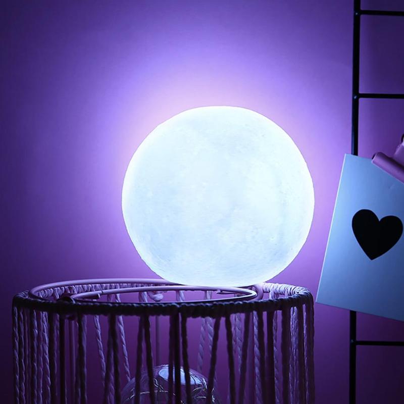 NEW 【Innovative design】Silicone Moon Lamp White LED Night Light Battery ...