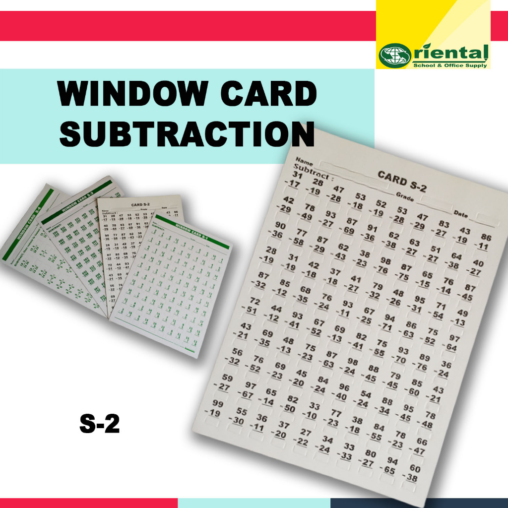 WINDOW CARD SUBTRACTION-SCHOOL SUPPLIES | Lazada PH