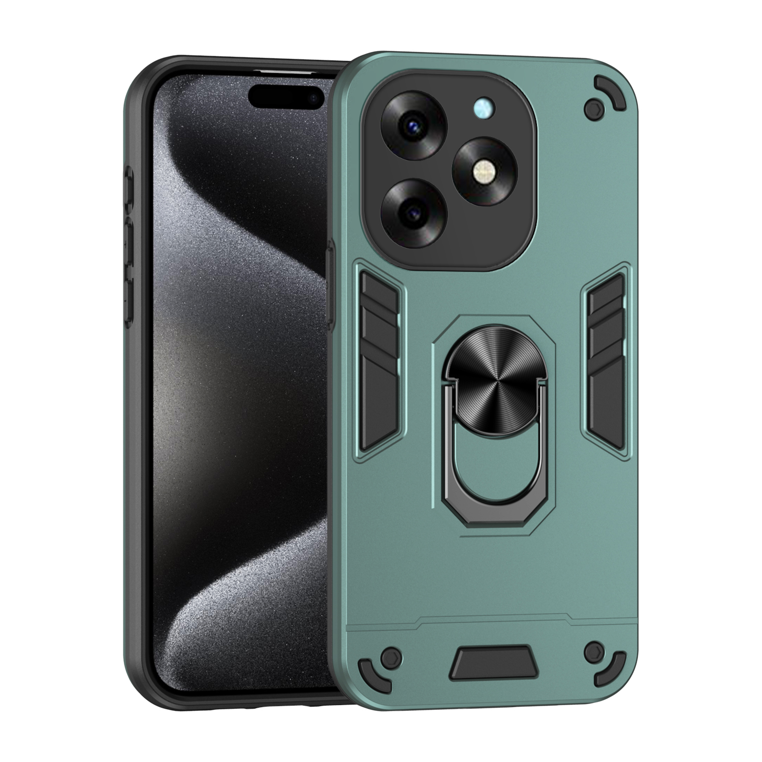 Phone cover For itel S23 Plus Case Shockproof Armor Stand with Holder ...