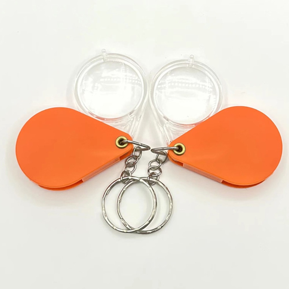 10X Mini Glass Keychain Loupe Key Ring Folding Magnifier Magnifier with ...