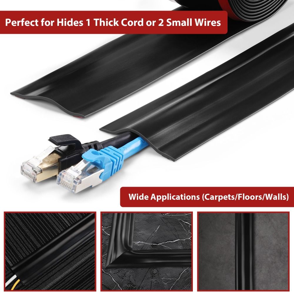 Professional PVC Floor Cable Cover Self Adhesive 1m Wall Wire Concealer ...