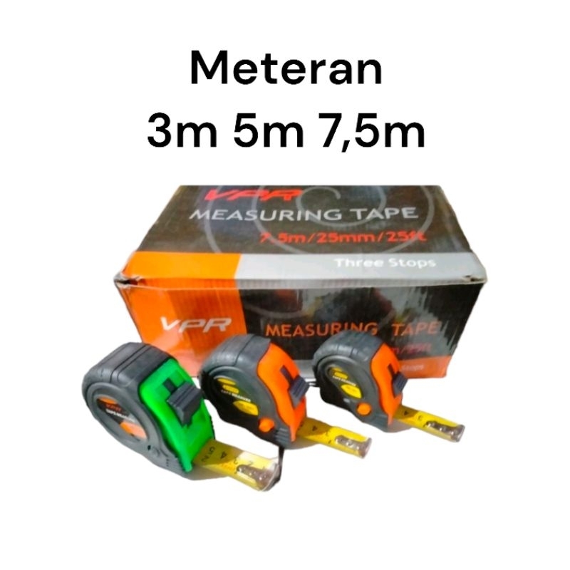 meteran vpr bagus meteran karet 5m satuan meteran tukang bangunan 3m 5m 7.5m | Lazada Indonesia