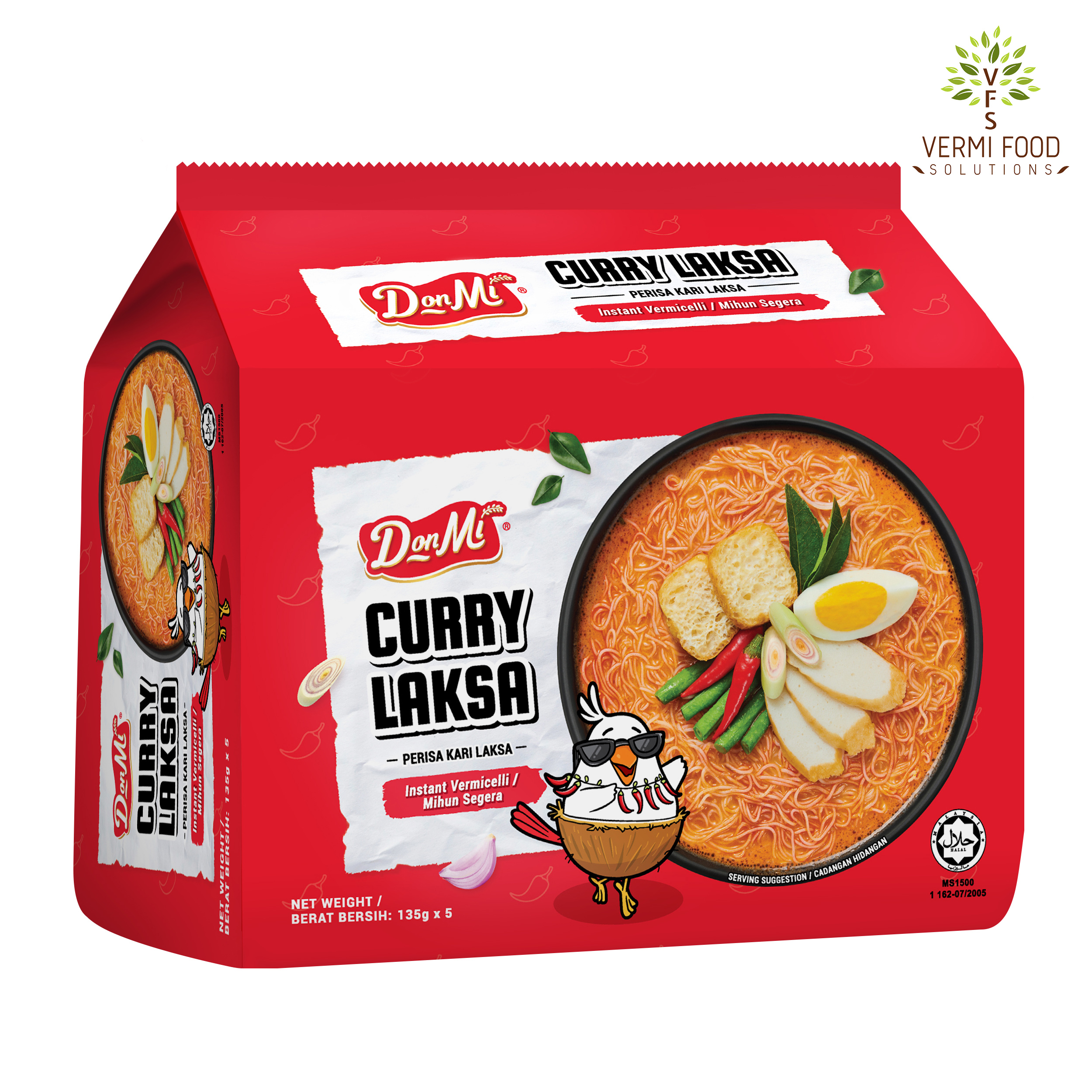 Donmi Instant Vermicelli Curry Laksa Flavour 135g x 5 | Lazada