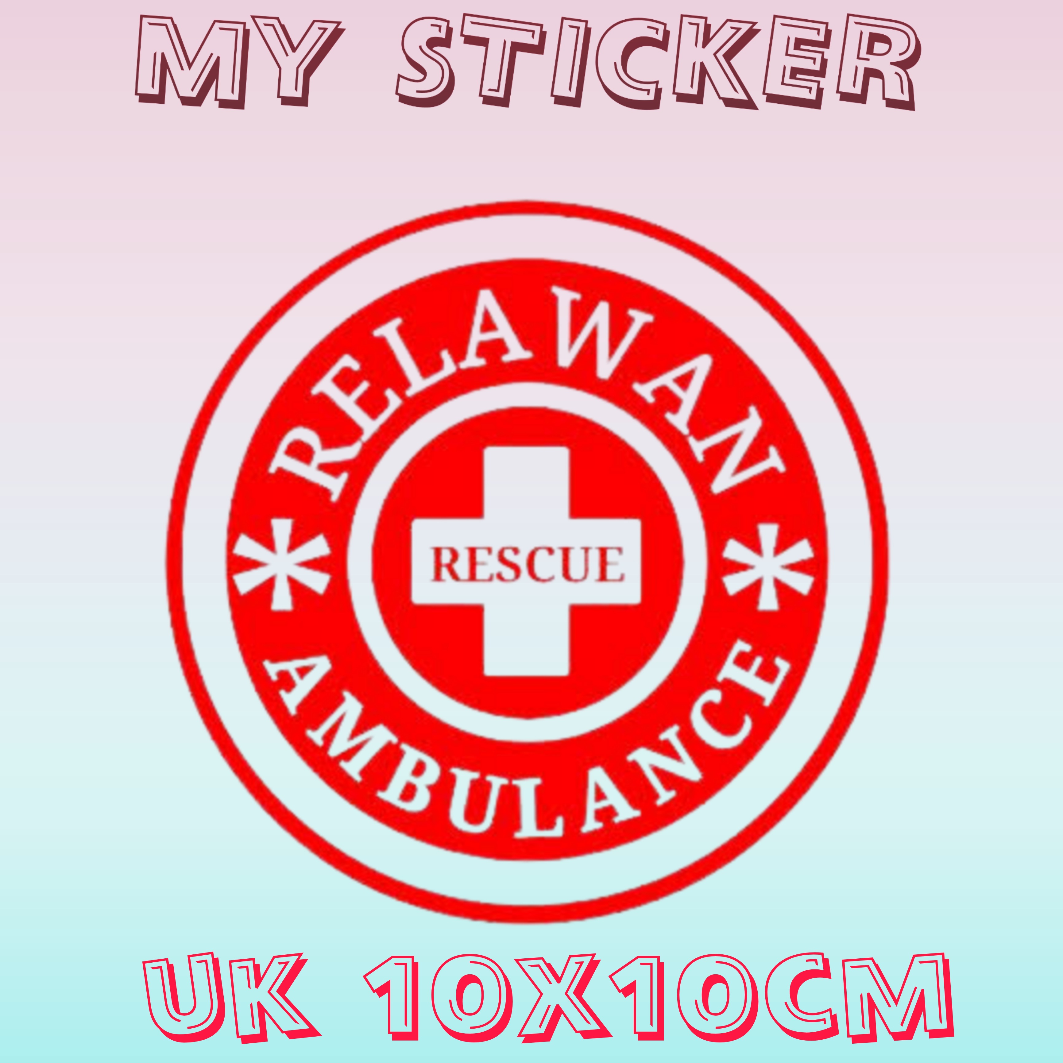 CUTTING STIKER LOGO RELAWAN AMBULANCE , sticker motor mobil universal ...
