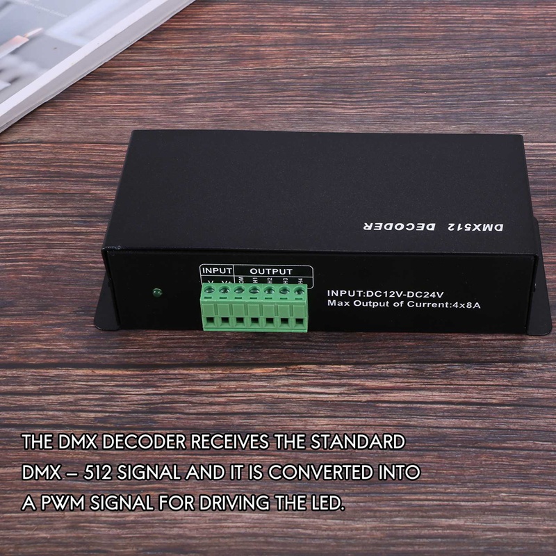 DMX 512 4CH x 8A Decoder LED Controller 4 Channel Driver RGBW LED Tape ...