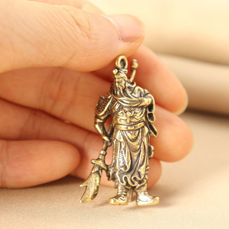 Solid Pure Copper Guan Gong Knife Sword Car Keychain Pendants Luggage ...