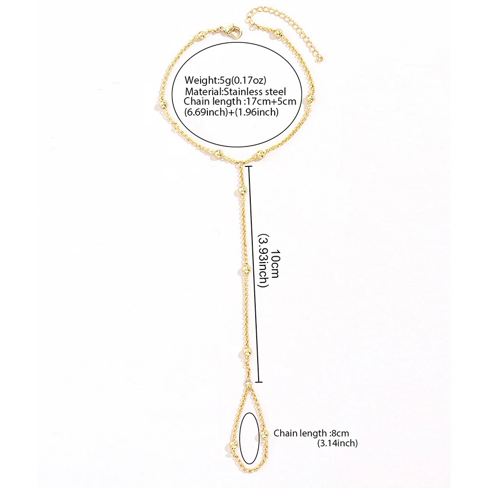 【Buy with eyes closed】New Creative Chain Bracelet Tiny Casual Rice Bead Chain Simple Ring ...