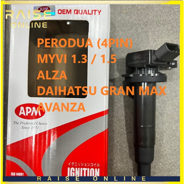 100% ORI🔥 APM IGNITION COIL TOYOTA AVANZA PERODUA MYVI ALZA KEMBARA ...