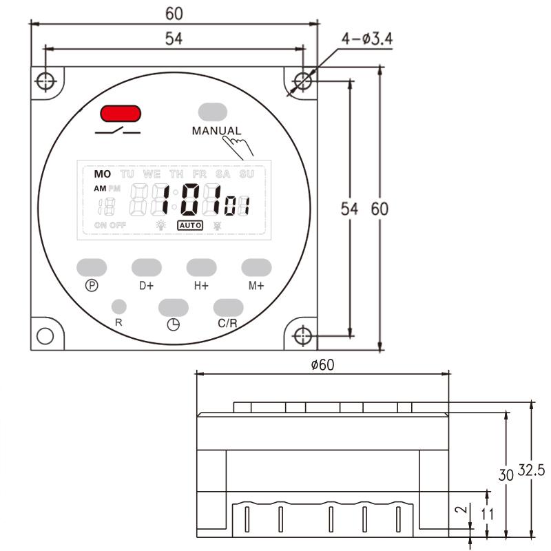 【41702198】Digital Microcomputer 7Days Weekly Programmer Electronic ...