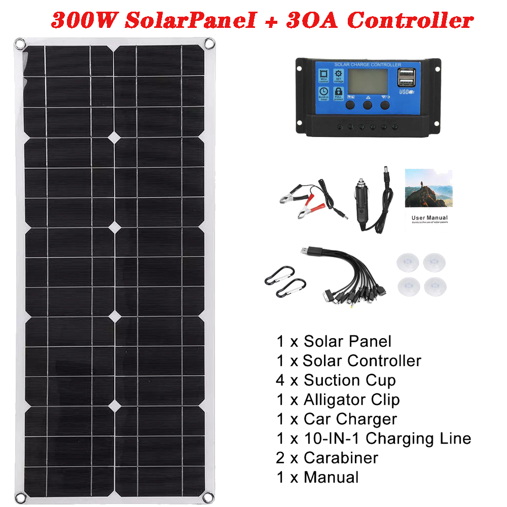 200W 300W Waterproof Solar Panel Set Monocrystalline Solar Panel Kit ...