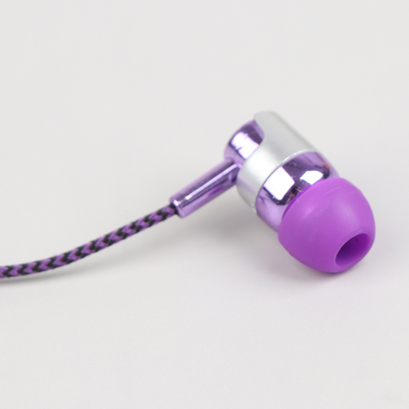 1Pc Stereo Earbuds Earphone Wired Nylon Weave Cable Earphone Headset ...