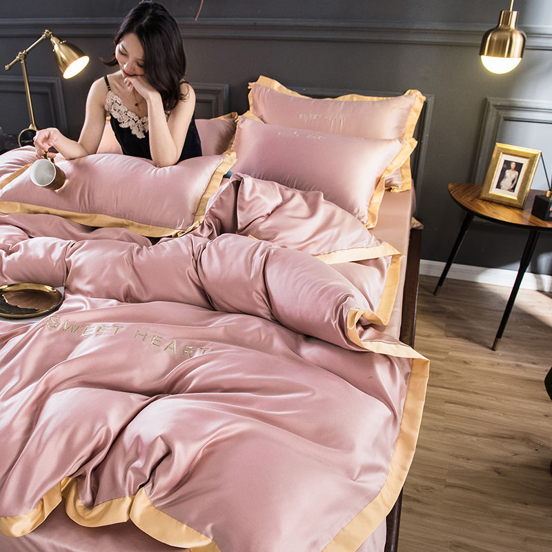 Mercury Home Textiles ชุดผ้าปูที่นอน ชุดเครื่องนอน ผ้าปูที่นอน ผ้าไหมซา ...