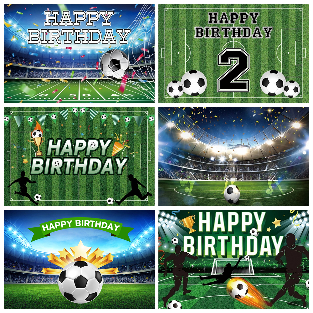 Football Photography Backdrop For Boy Birthday Party Decor Real Madrid ...