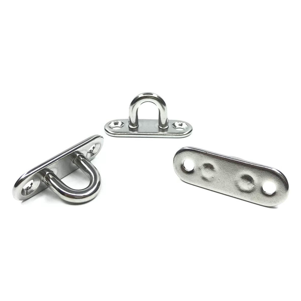 12 Pcs Stainless Steel Hook and Loop M5 Pad Eye Plate, Marine Hardware ...
