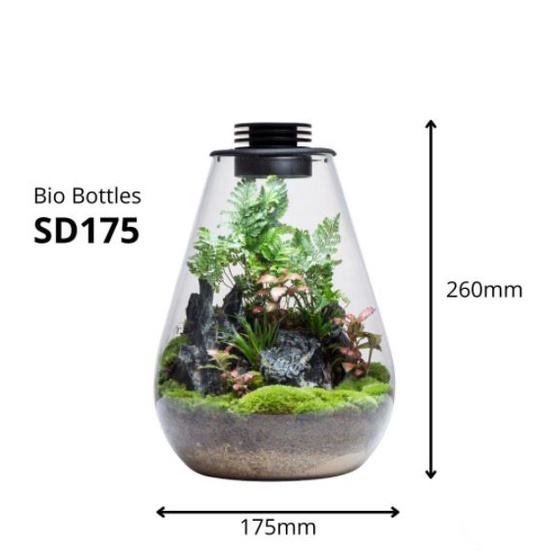 Terrarium Tank Living Light Glass Bottle Terrarium LED Cover Paludarium ...