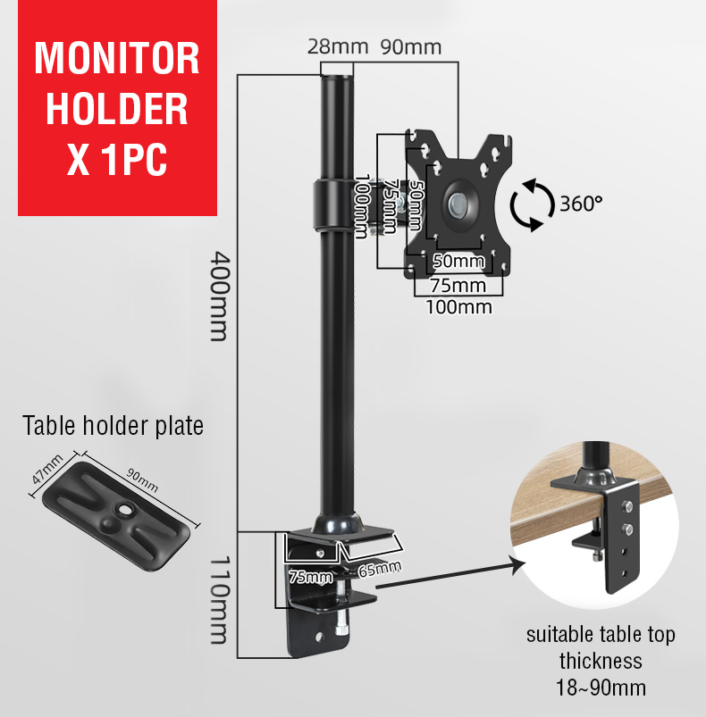 Monitor Table Holder Arm | Space Saving Monitor Stand | Event Monitor ...