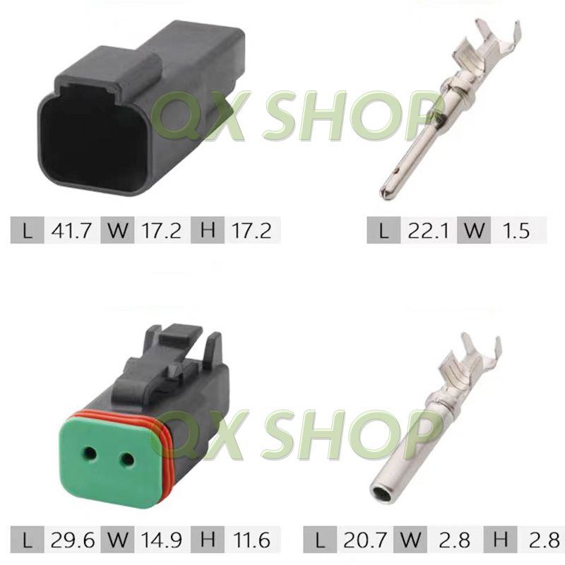 1set 2pin Plug Deutsch Dt Connector Dt06-2s/dt04-2p Waterproof ...
