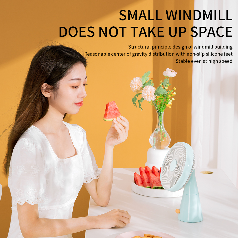 SmartDevil Desk Fan, Electric fan 4 Speed rechargeable fan Small Fan ...