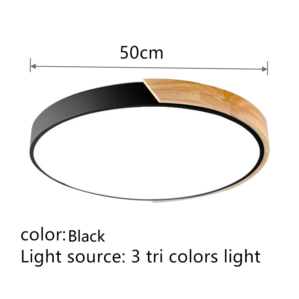 Tri color light LED wooden lamp Ultra thin modern chandelier ceiling ...