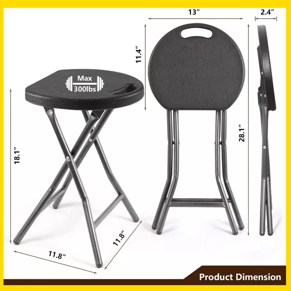 （2023Bagong） Portable Folding Chair 18.1 inch Heavy Duty Fold up Stool ...
