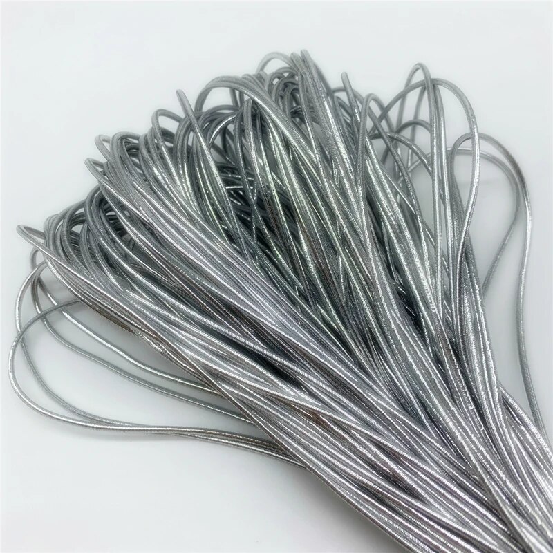 5Yards/Lot 1Mm 1.5Mm /Silver Round Elastic Rion Sewing Elastic Band ...
