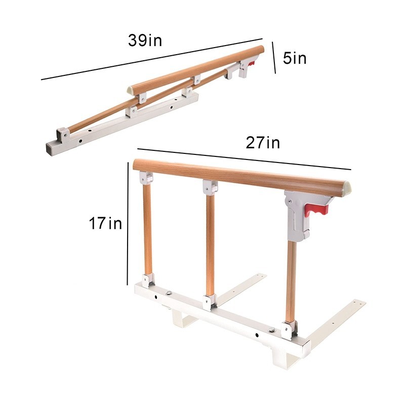 【Protegat】Folding Bed Rail Side Guard Rails Safety Assist Handle Grab ...