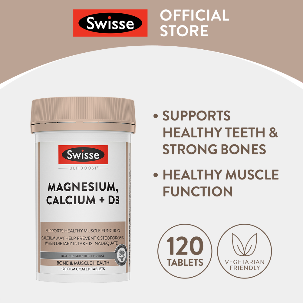 Swisse Ultiboost Magnesium Calcium + Vitamin D3 120 Tabs | Lazada Singapore