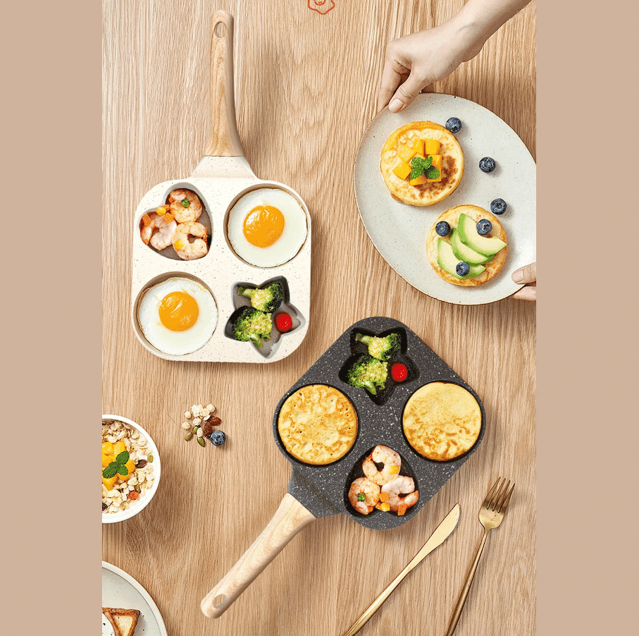 Egg Pan with Heart, Star, and Round Molds - Create Adorable Breakfasts ...
