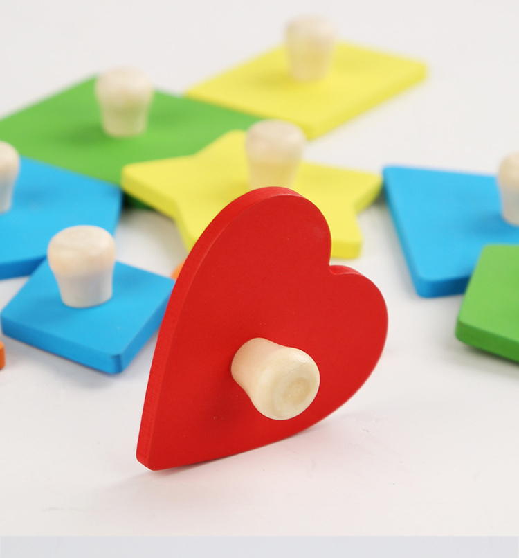 【Cost-effective】Wooden Montessori Geometric Puzzle Peg Board,Early ...