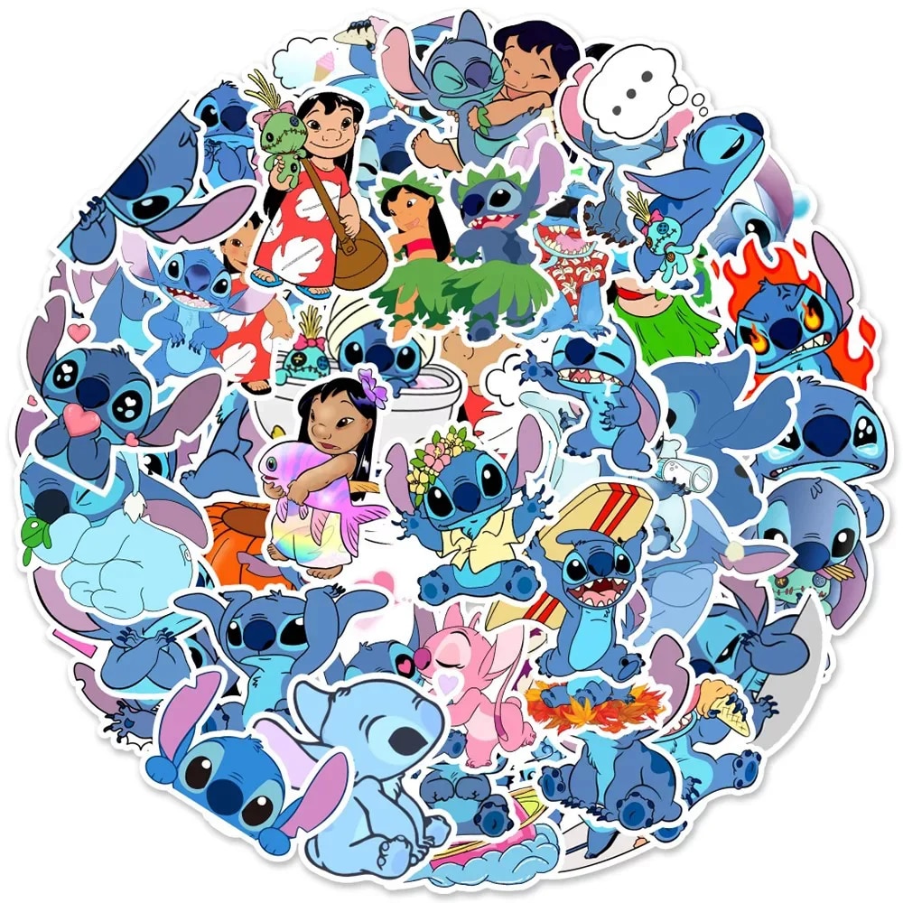 10/30/50PCS Disney Cute Cartoon Stitch Stickers DIY Phone Guitar Laptop ...
