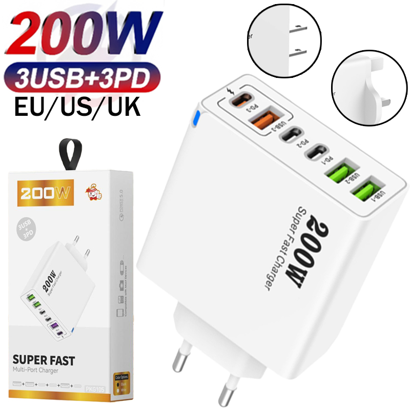 200W Ultra Fast Charger USB TypeC Charger Adapter PD3.0 USB C Phone ...