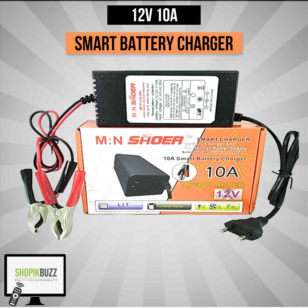 Full Automatic Car Battery Charger Smart Fast Power Charging For Wet ...