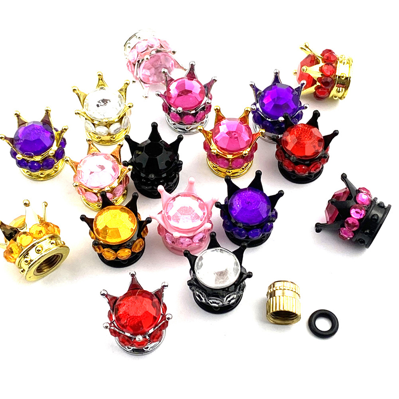 1PC DIY Accessories Bling Bling Rhinestones Valve Stem Caps Chrome ...