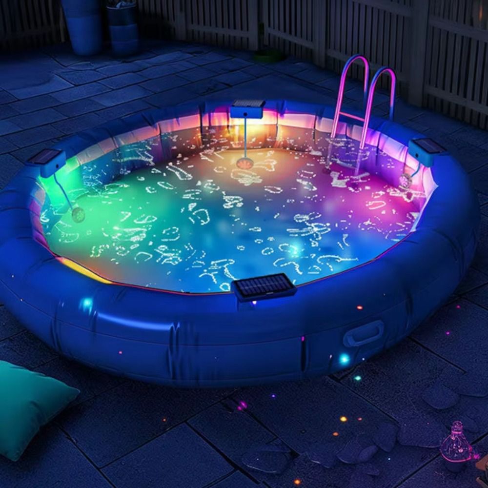 Solar Powered Remote Control Solar Pool LED Light RGB Color Timer ...