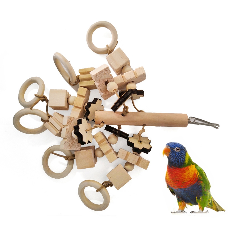 【EleganceEssence】Parrot Chewing Blocks Natural Wood Stick Bite Toys ...