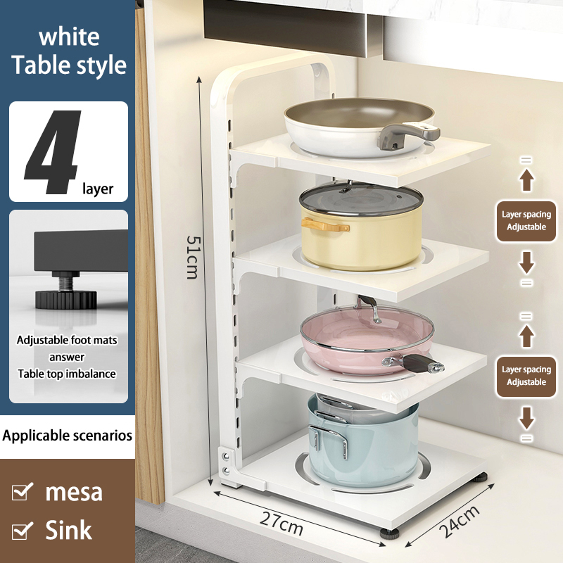 Adjustable Pot Rack Pot Organiser Under Sink Kitchen Sink Cupboard ...
