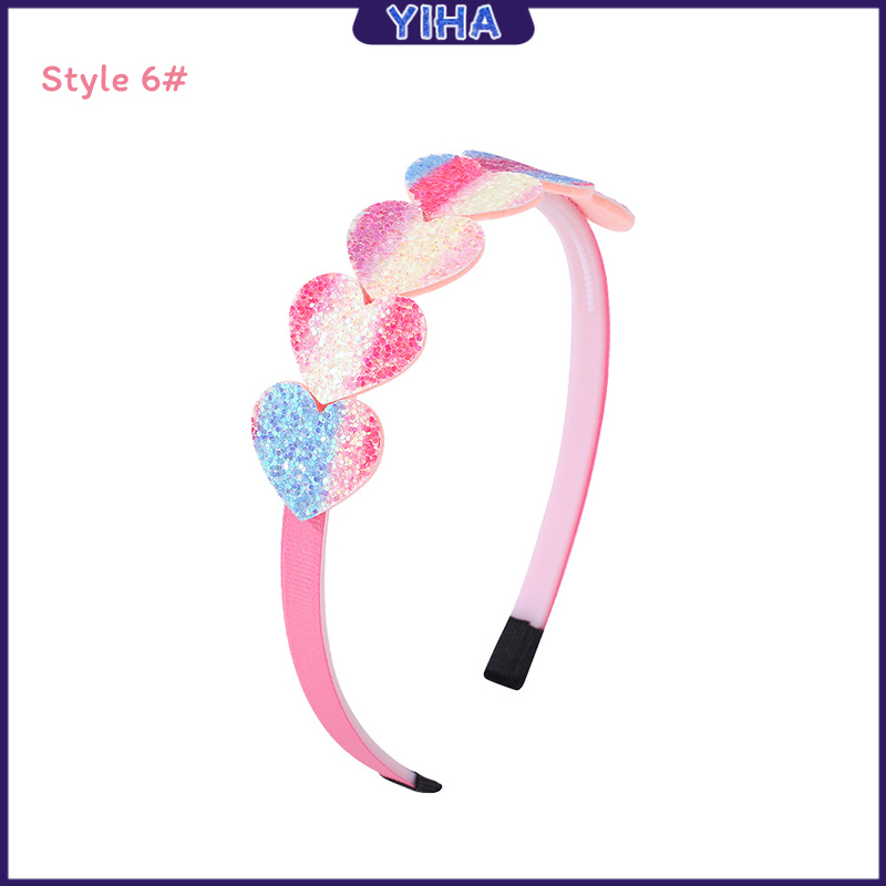 Yiha ที่คาดผมเด็ก น่ารัก มีกลิตเตอร์ สีสันสดใสหัวใจ Hair band | Lazada ...