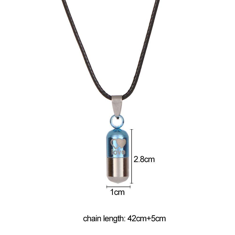 【Hot】Openable Keepsake Jewelry Leather Chain LOVE Capsule Necklace ...