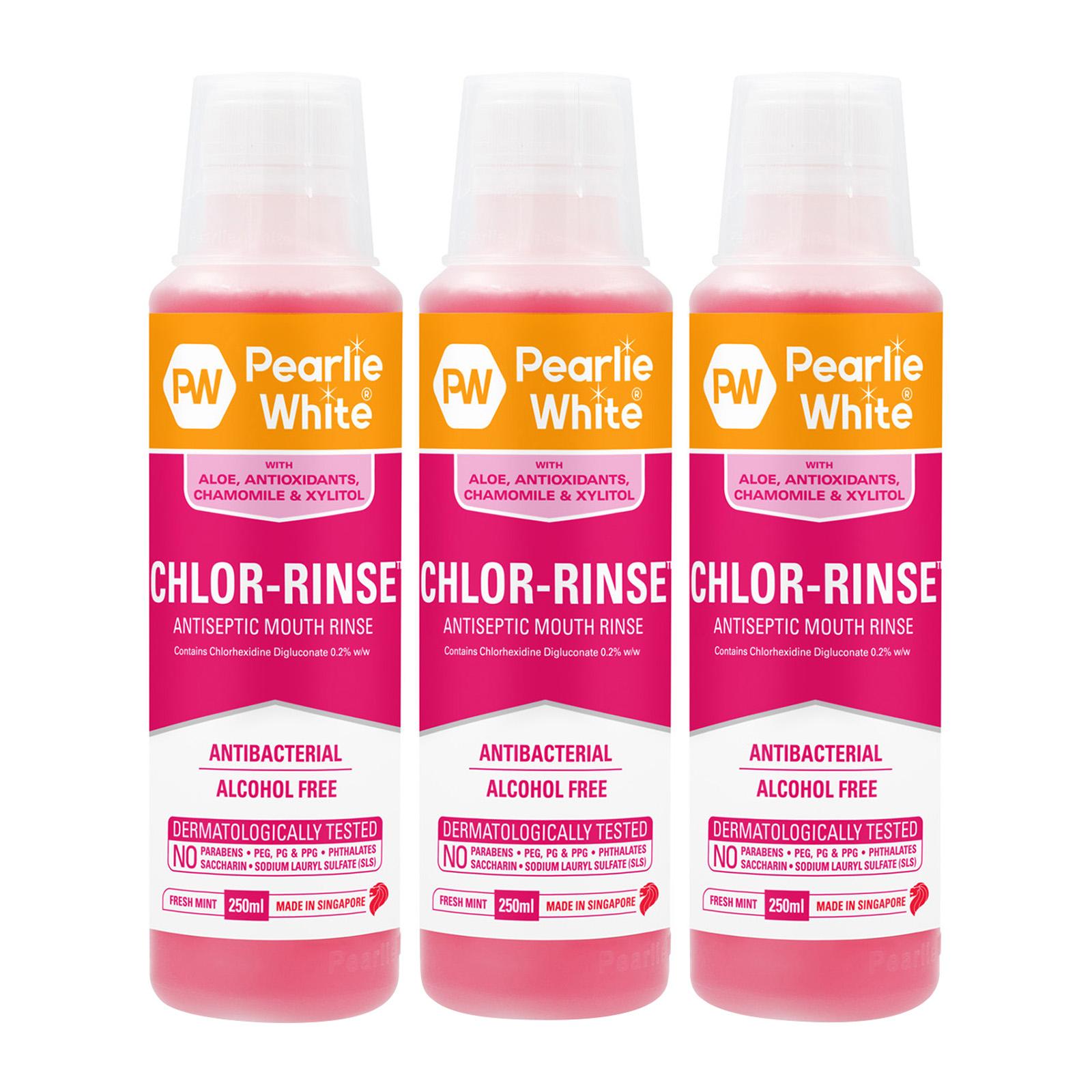 Pearlie White [Bundle of 3] Chlor-Rinse Alcohol Free Mouth Rinse 250ml ...