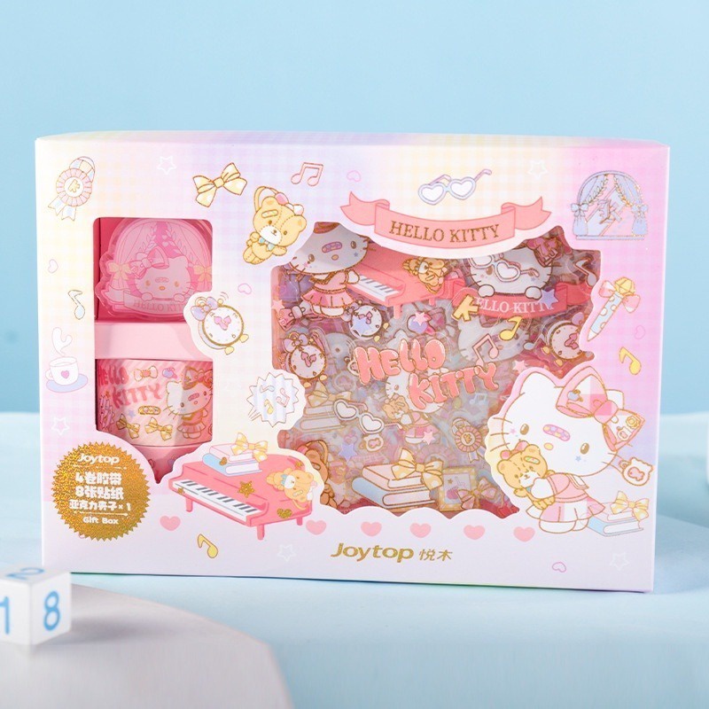 6 Rolls Tapes 8 Sheets Sanrio Hellokitty Kuromi Cinnamoroll Tape ...