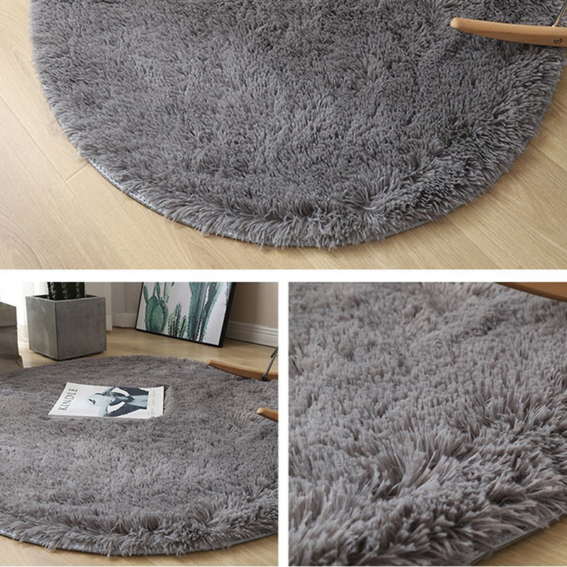 Fluffy Wool Rug Living Room Carpets Faux Fur Round Mat Kids Room Long ...