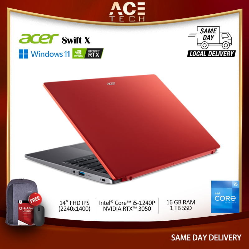[12th Gen Intel i5-1240P and NVIDIA RTX 3050 GRAPHIC] Acer Swift X SFX14-51G-55Y1/543Q(Green/Red ...