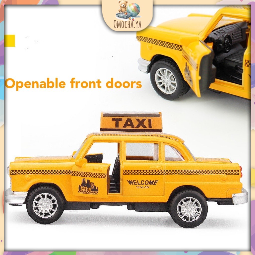 Car Toy Taxi Model Simulation Car 1:32 Double Door Taxi Models ...