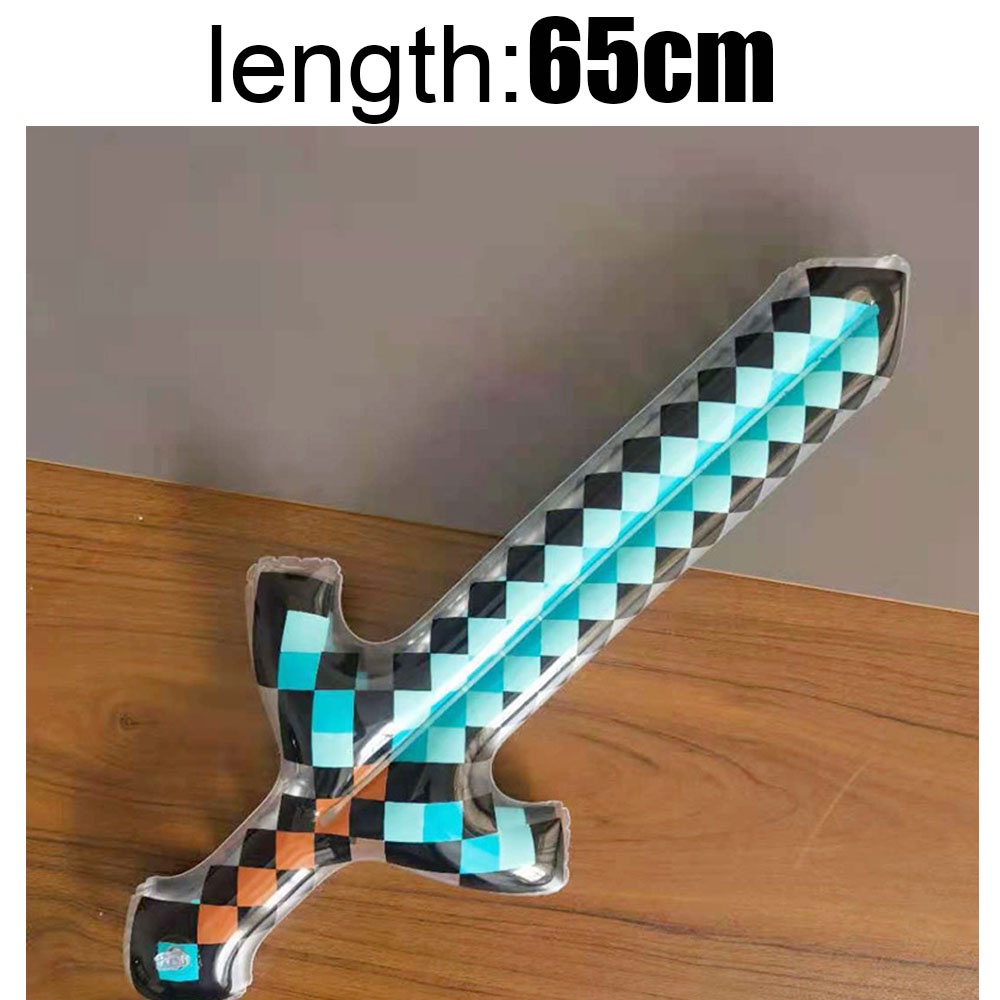 Inflatable Pretend Play Minecraft Pixel Craft Swords Axe Miner Pickaxe ...