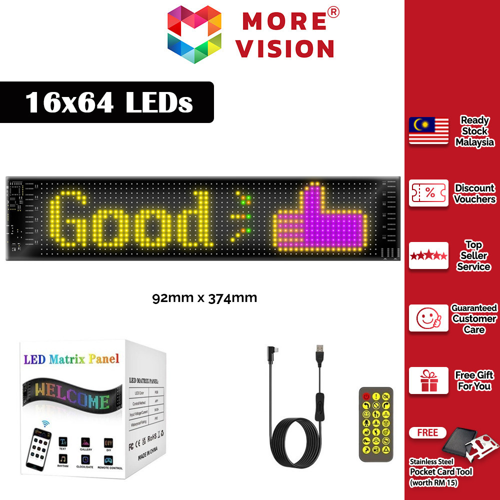 LED Matrix Pixel Panel Bluetooth APP USB Flexible Addressable RGB ...